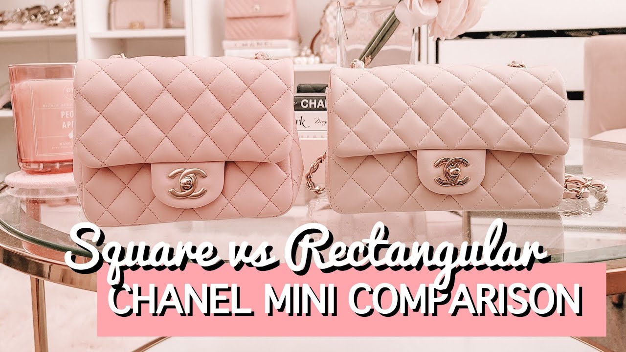 CHANEL MINI FLAP COMPARISON AND REVIEW ♡ Square VS Rectangle What Fits ...