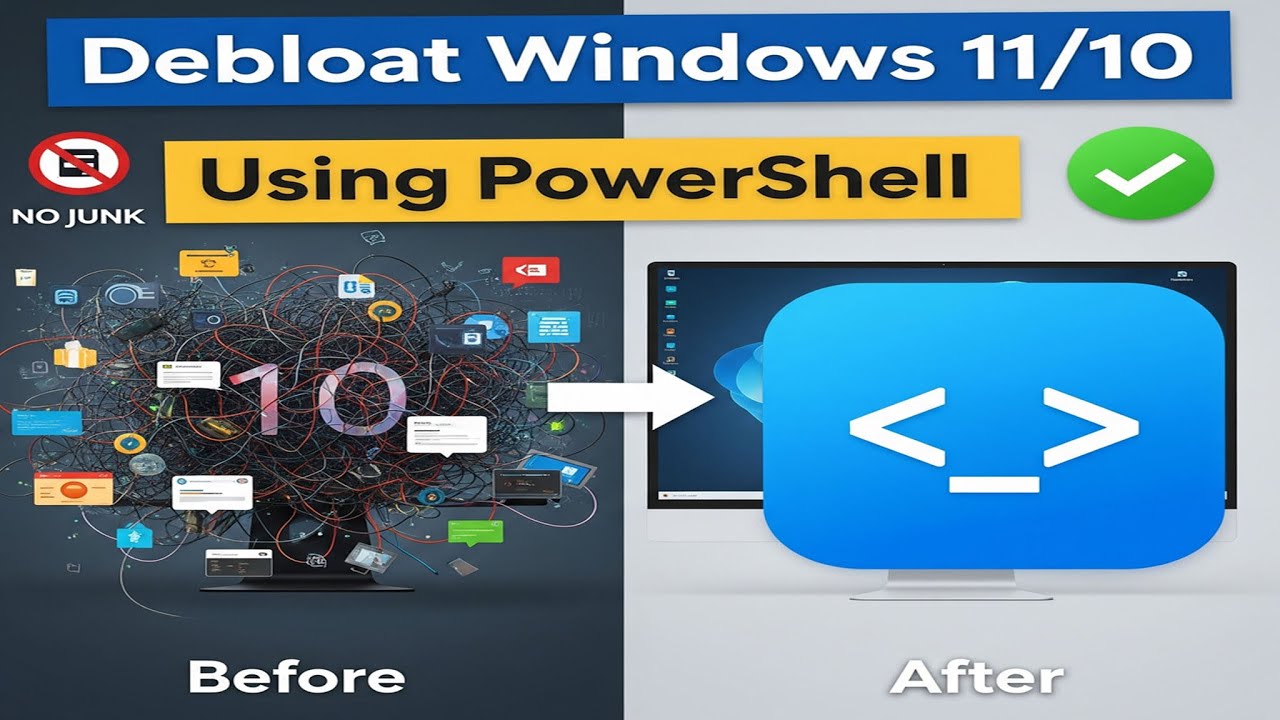Debloat Windows 11/10 Using PowerShell – The Right Way - YouTube