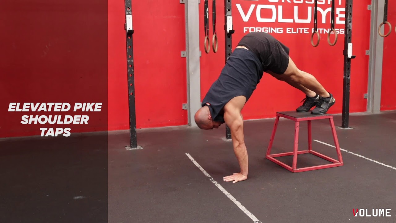 elevated pike shoulder taps - YouTube