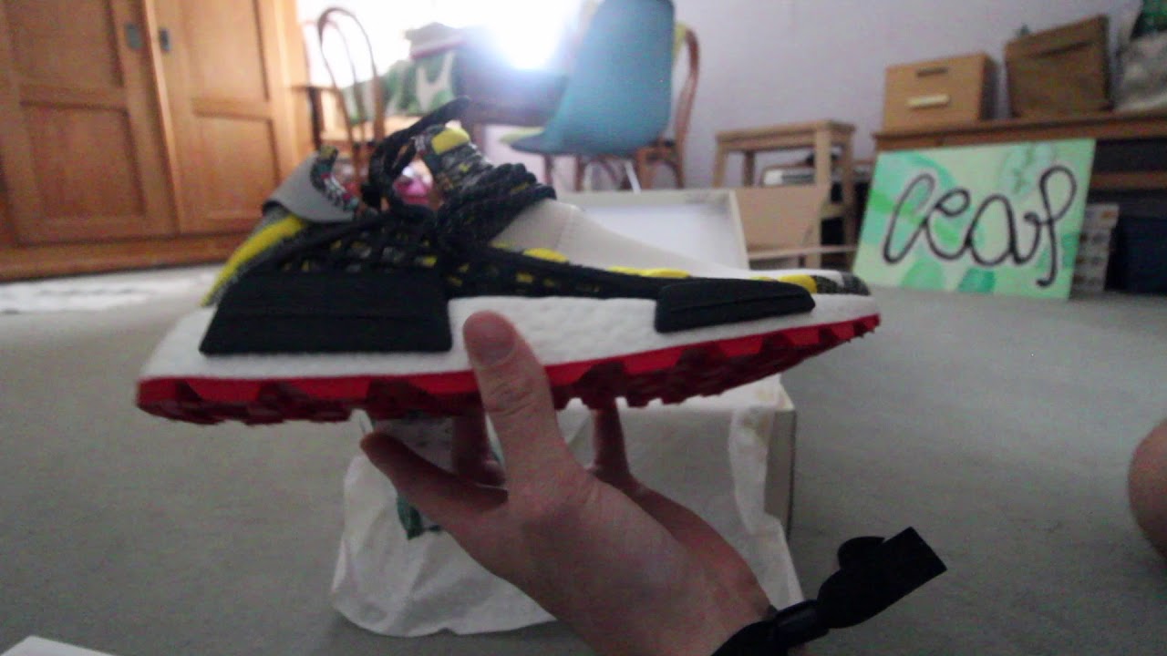 Adidas Pharell Hu NMD Solar Pack Shoes | Human Race Unboxing 2018 - YouTube