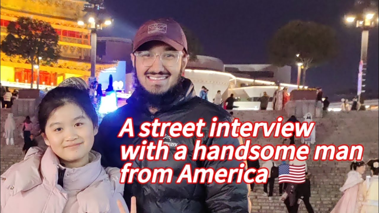A street interview with a handsome man from America - YouTube