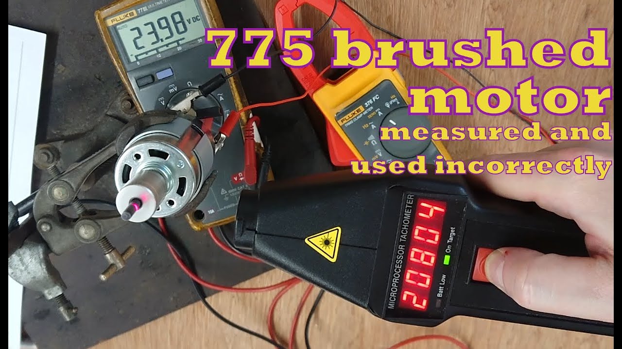 775 DC motor measured and used (probably incorrectly) - YouTube