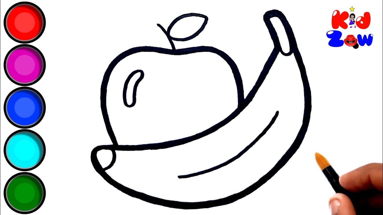 Learn Fruits Drawing and Coloring for Kids Toddlers - How to Draw ...