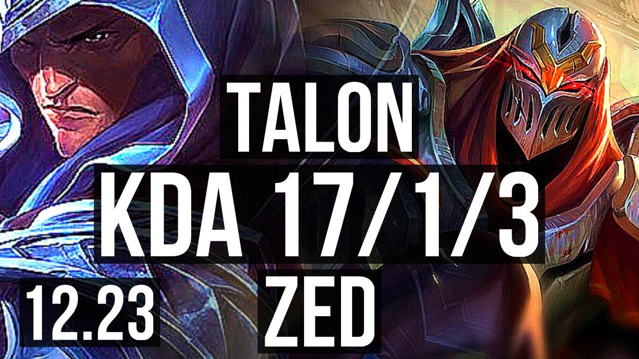 TALON vs ZED (MID) | 17/1/3, 9 solo kills, Legendary, 1.4M mastery, 500 ...