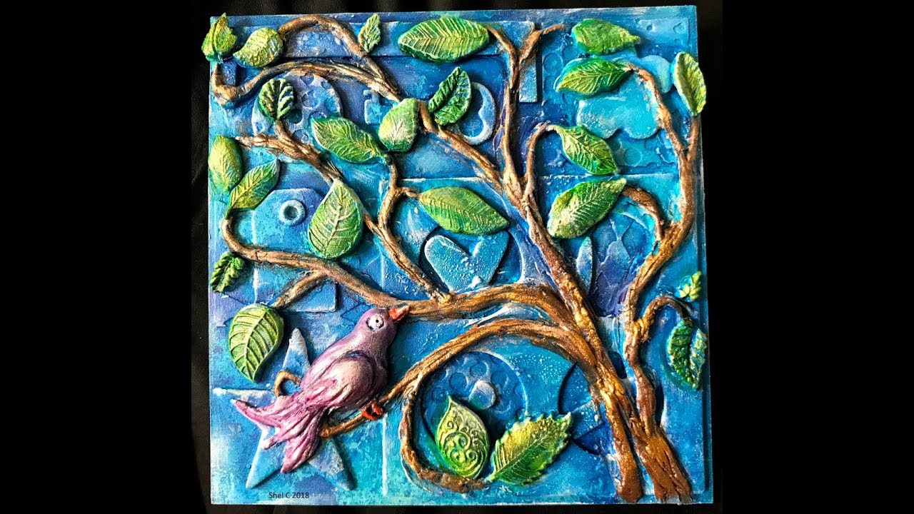 Air Dry Clay in Mixed Media Part 2 - Speed Through of Livestream - YouTube