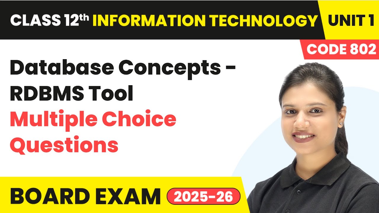 Database Concepts RDBMS Tool - Multiple Choice Questions | Class 12 IT ...