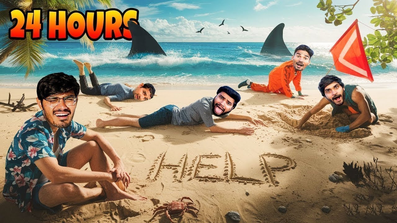 24 Hours On Beach Challenges 24 घंटे समुद्र तट से बाहर नहीं जा सकते ...