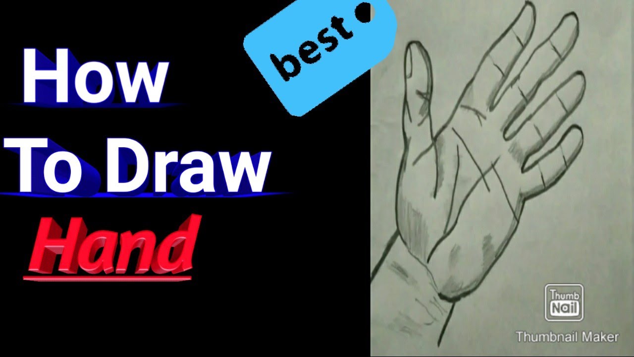 HOW TO DRAW EASY PENCIL DRAWING HAND FOR KIDS - YouTube