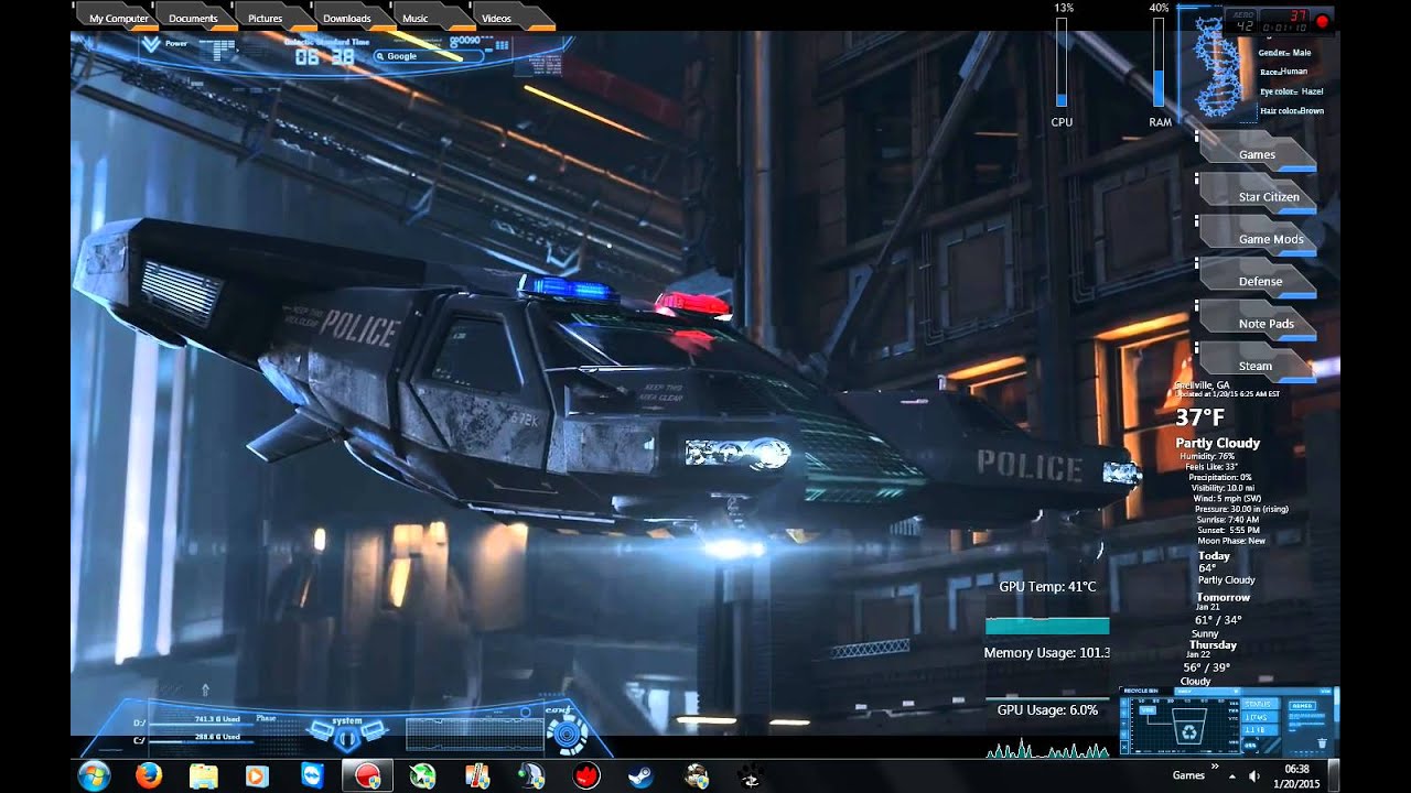 Desktop with Cyberpunk Rainmeter example - YouTube