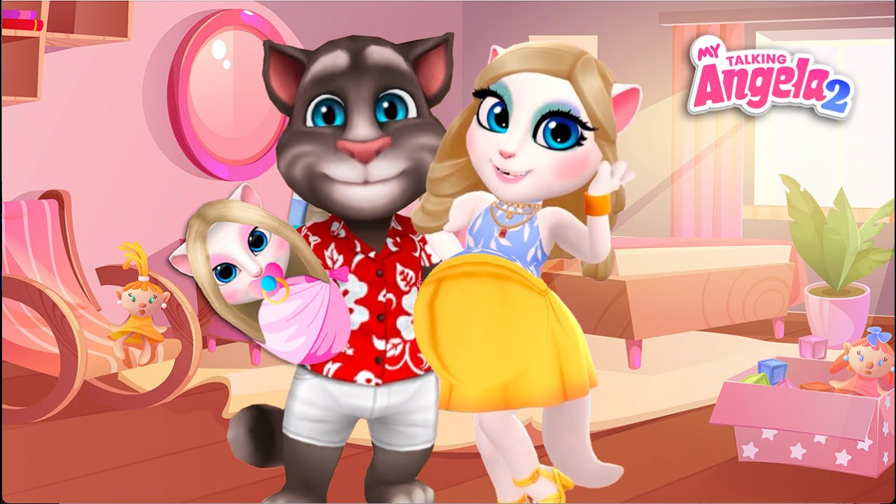 My Talking Angela 2 | Pregnant Angela and Tom with his daughter | new ...