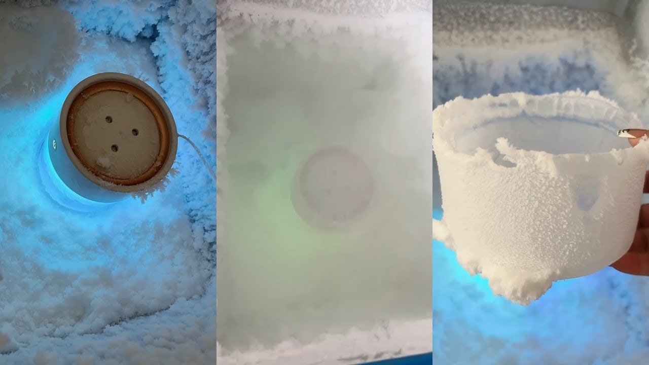 Freezer Frost Humidifier Crunch Ice Refrozen Ice Eating ASMR - YouTube