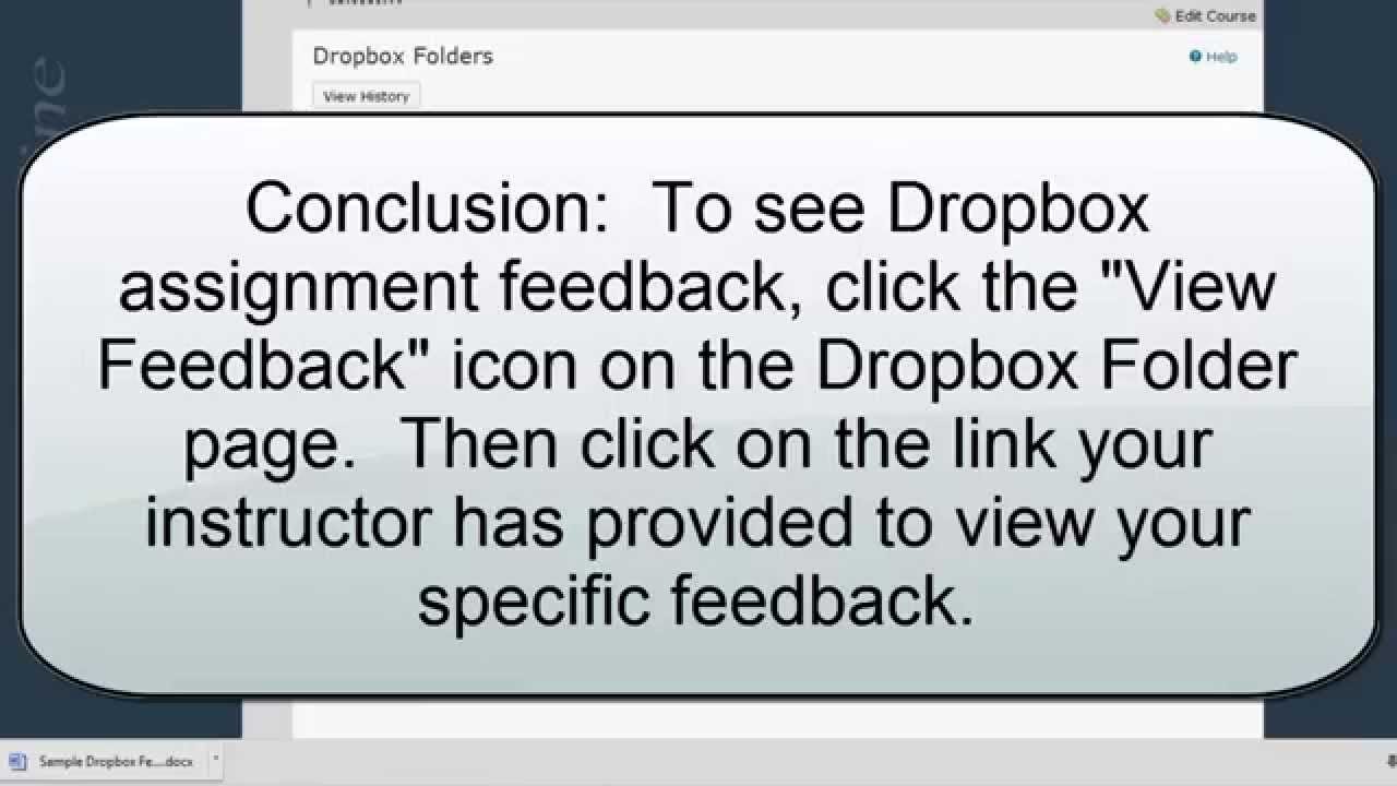 Accessing Dropbox Feedback (D2L 10.3) - YouTube