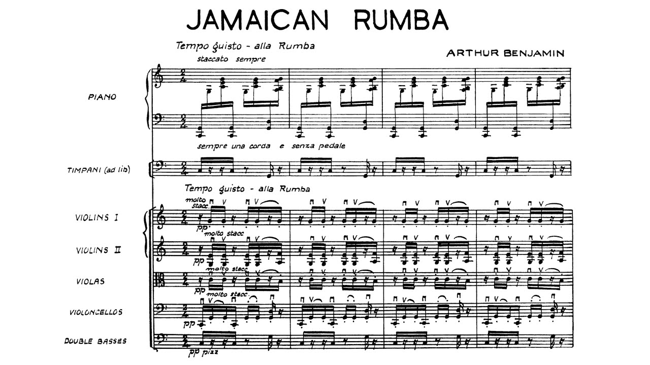 [Full Score] Arthur Benjamin - Jamaican Rumba (for orchestra) - YouTube
