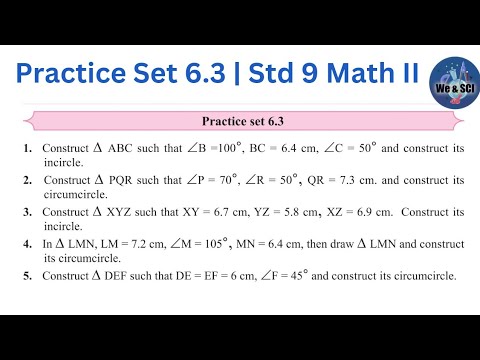 Practice Set 6.3 | L.6 Circle | 9th Math II Std 9 Geometry - YouTube