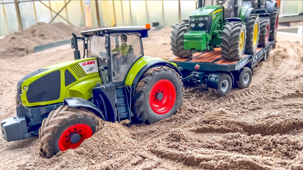 OVERLOADED TRACTOR GETS STUCK, RC TRUCKS AND TRACTORS COLLECTION! - YouTube