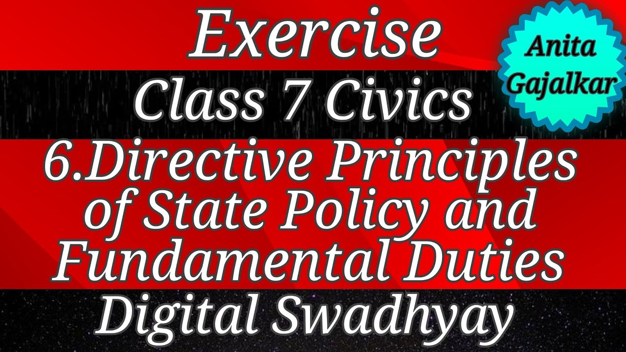 Exercise class 7 Civics 6 Directive Principles of State Policy and ...