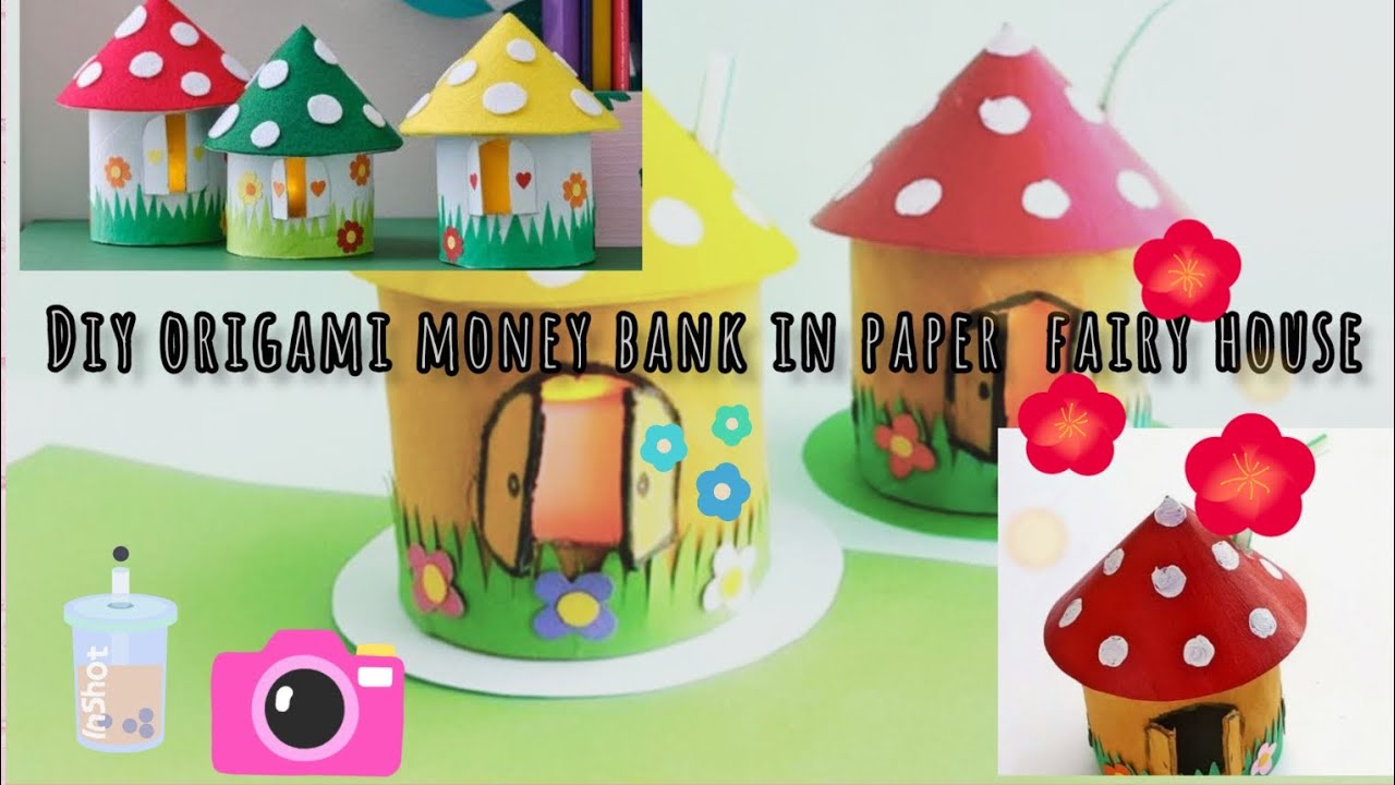 diy make simple money bank in paper fairy house 🏠 - YouTube
