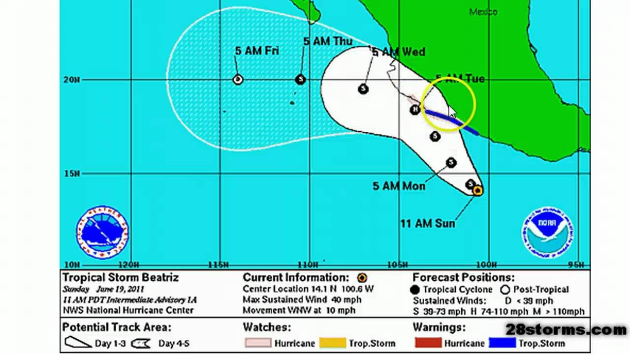 6/19/11 Tropical Storm Beatriz Threatens Mexico - YouTube