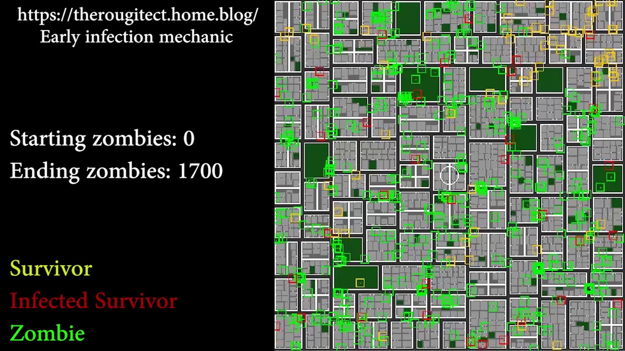 Visualized zombie plague spreading - YouTube