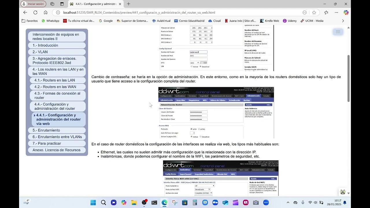 4.4.1. Configuración y administración del router vía web. Prof. Ingeniero Eduardo Rojo Sánchez ...