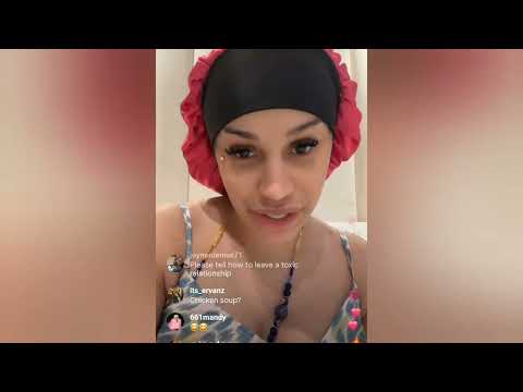 Cardi B's, first ever instagram live after giving birth to new born baby 