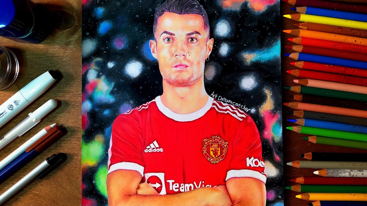 Drawing Cristiano Ronaldo (Manchester United) Time Lapse - YouTube