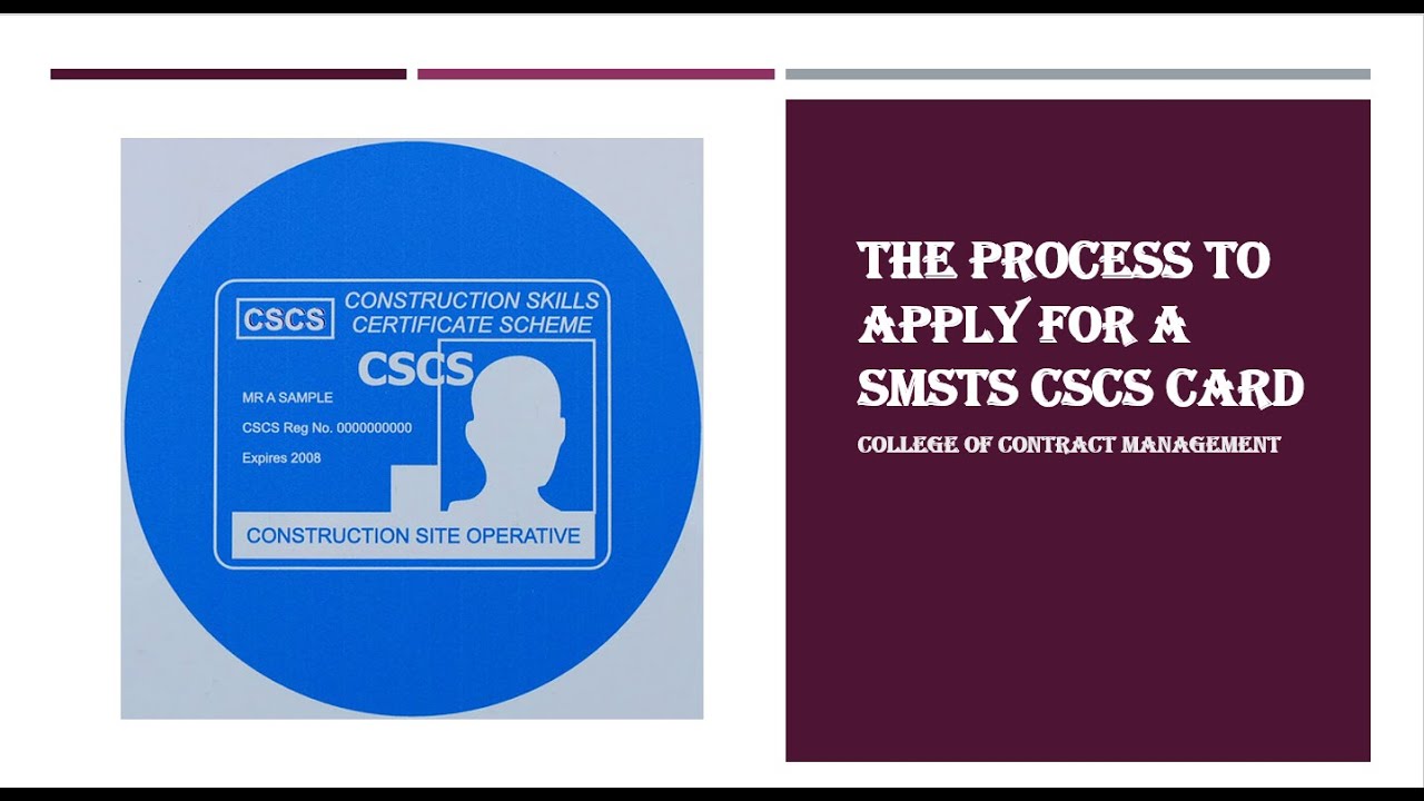 The process to apply for a SMSTS CSCS card - YouTube