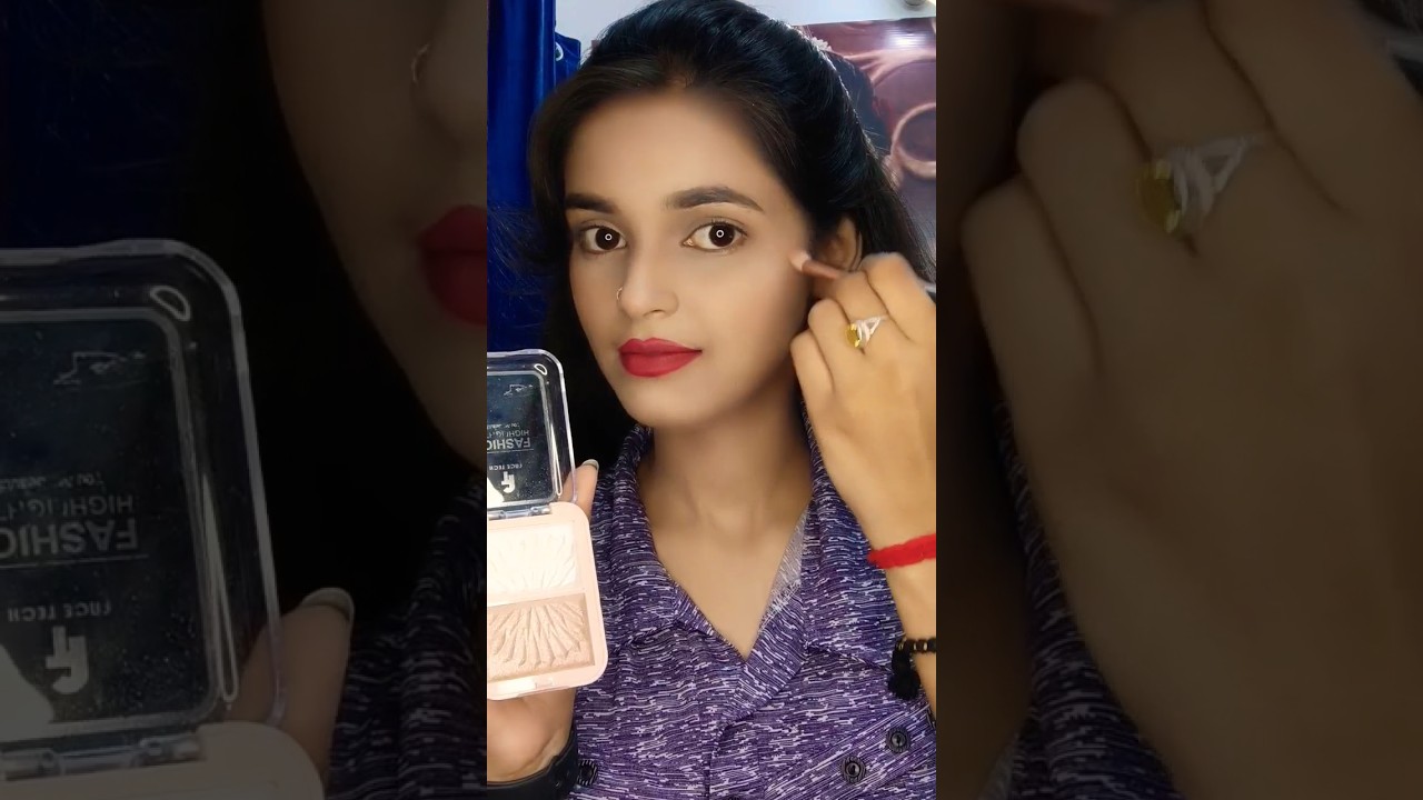 highlighter hack tutorial for beginners/makeup hack #shorts #makeup # ...