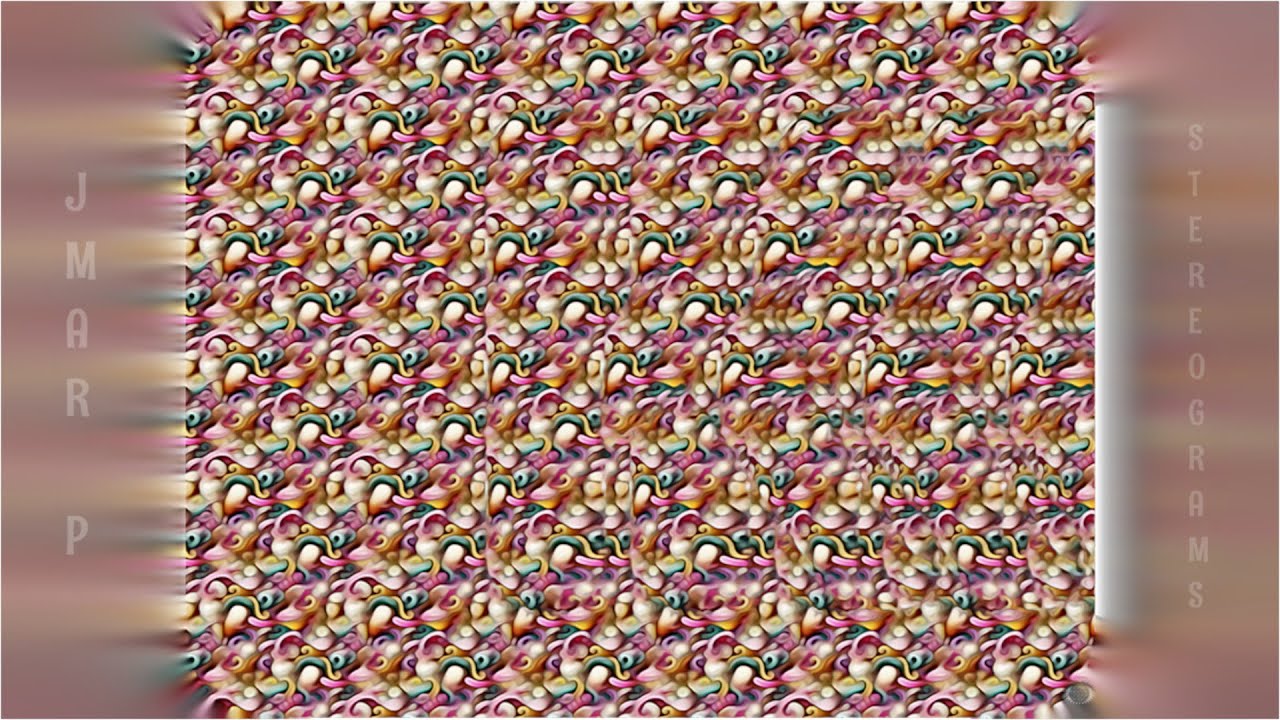 Basic Stereogram, Best for Beginners. Can you see the hidden slanting ...
