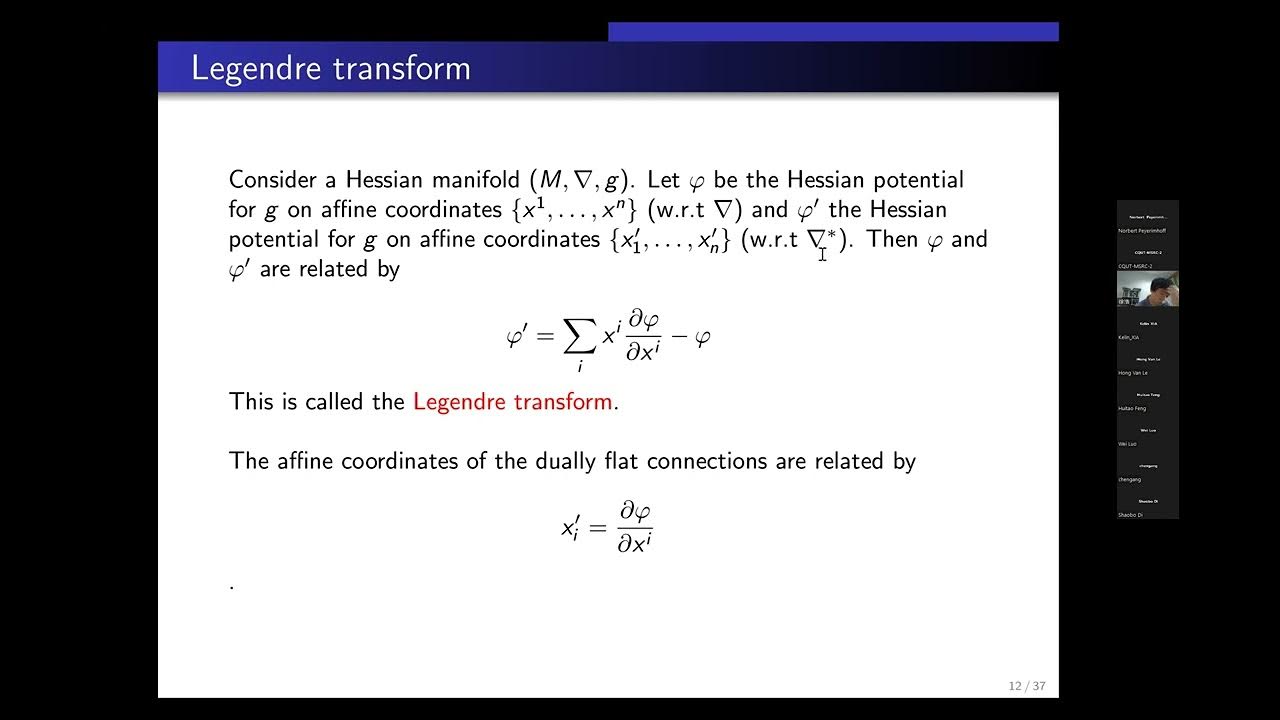 Hao Xu (7/26/22): Frobenius algebra structure of statistical manifold ...