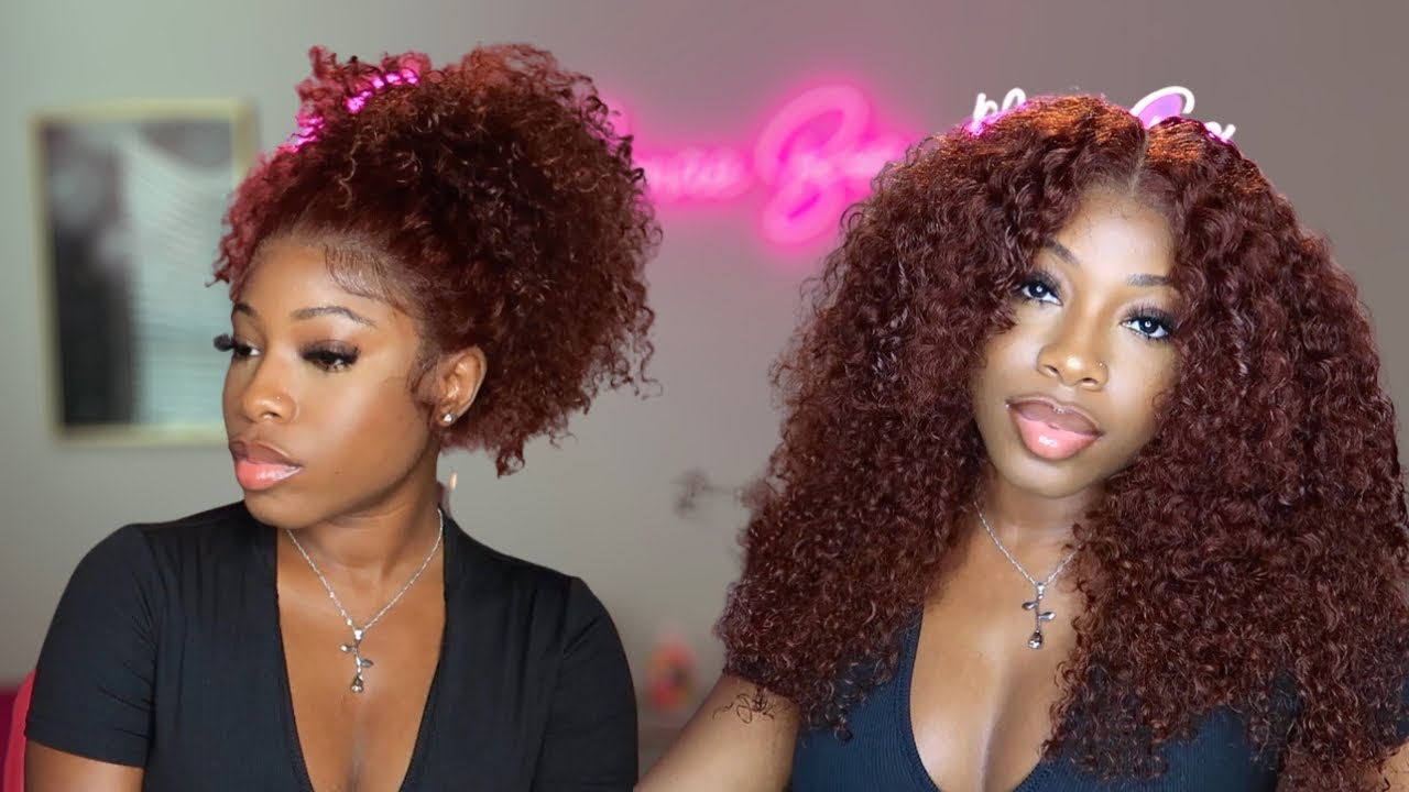 The Most Gorgeous Big Fluffy Curls | No Work Needed Reddish Brown Jerry ...