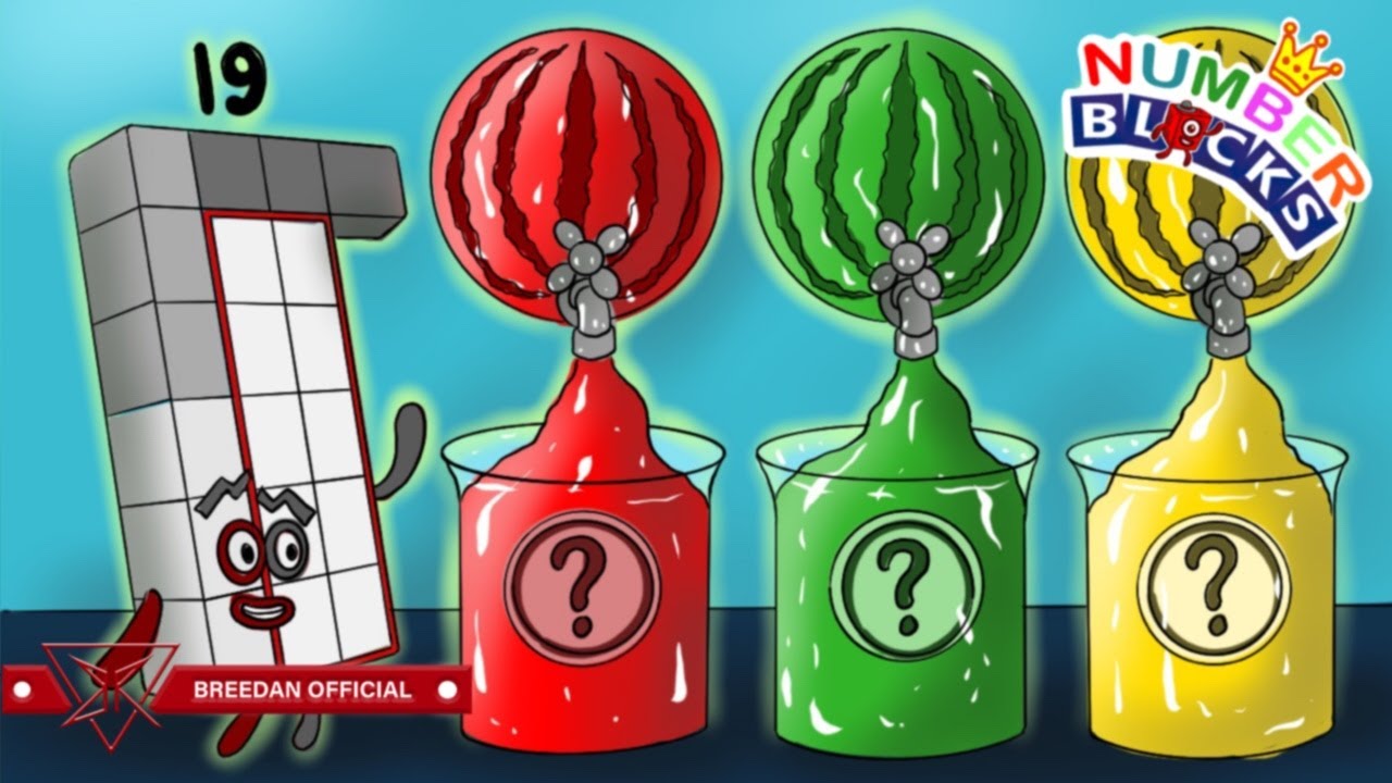 Numberblocks 19 Learns Colors With Colorful Watermelon Juice ...