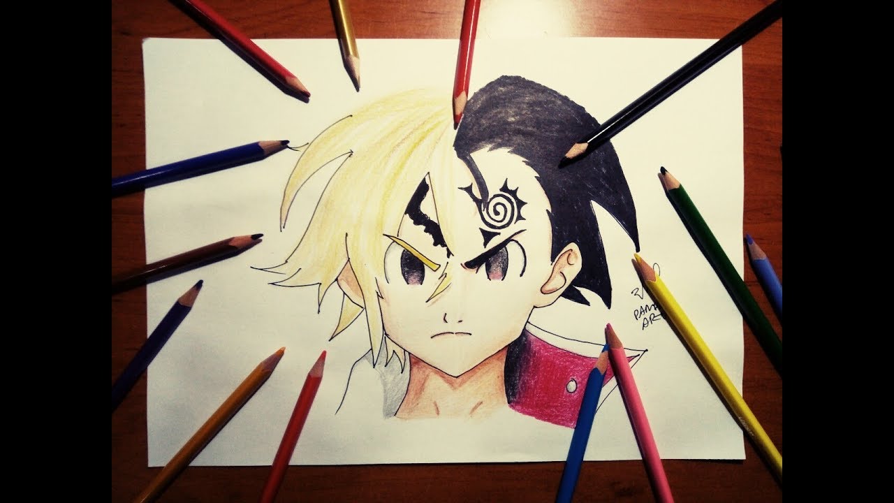Drawing Meliodas & Zeldris From Seven Deadly Sins (Nanatsu No Taizai ...