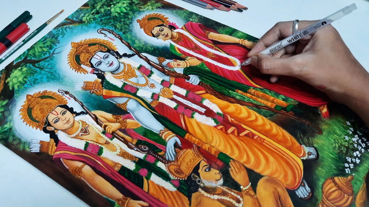 🏹 Shree Ram Ji Painting 🚩 | Acrylic Painting | Shree Ram drawing ...