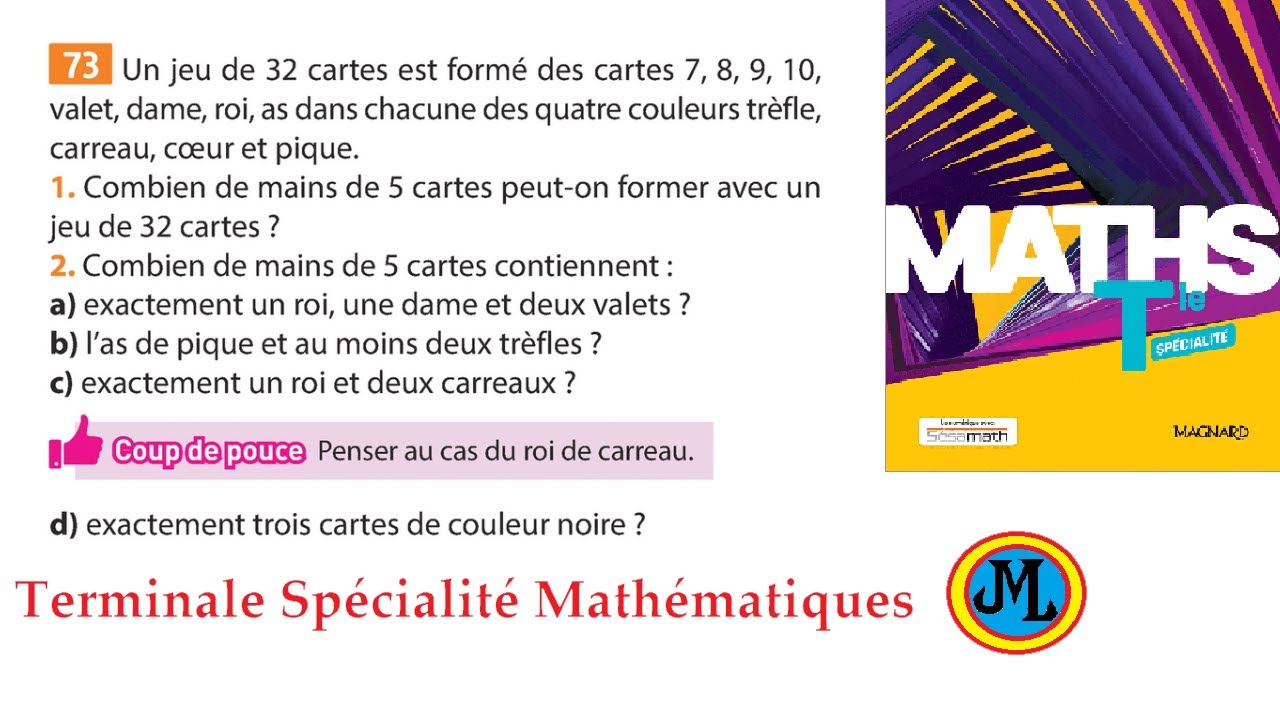 Dénombrement. Ex 73 p 352 du Sésamath en terminale spécialité ...