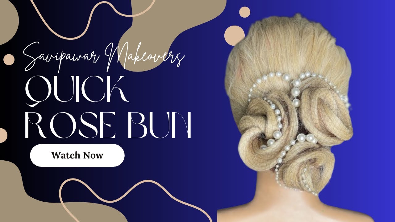 Quick Rose Bun || Rose Bun hairstyle || Easy rose bun hairstyle ...
