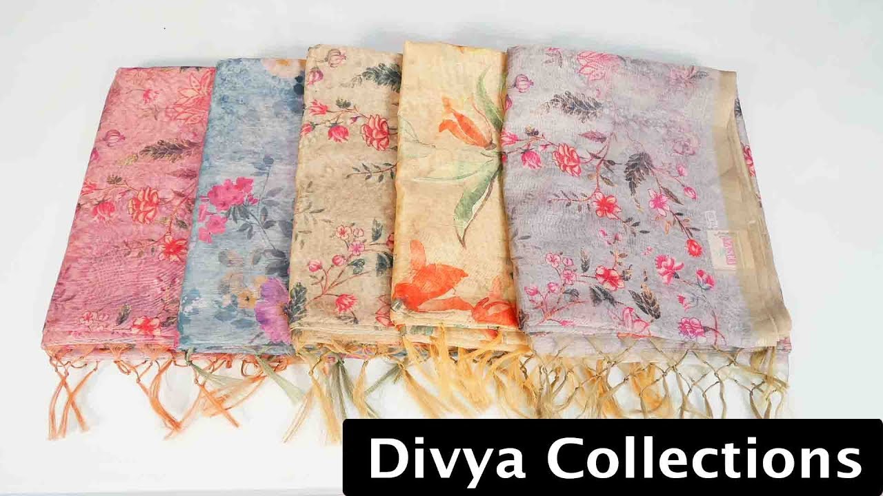 Pure Lenin Floral Print Sarees With Price | Lenin Sarees | Divya ...