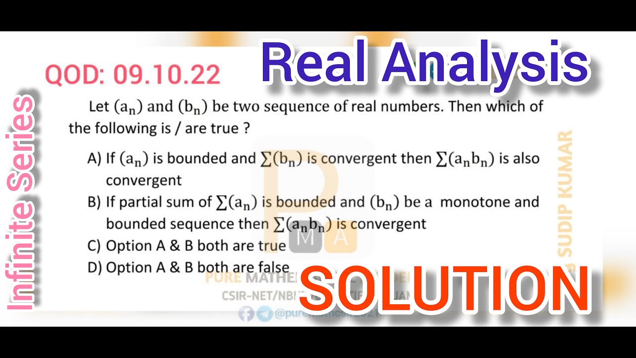 Real Analysis Csir Net Mathematics Solution Qod 09 10 22 By Pure Mathematical Academy Youtube