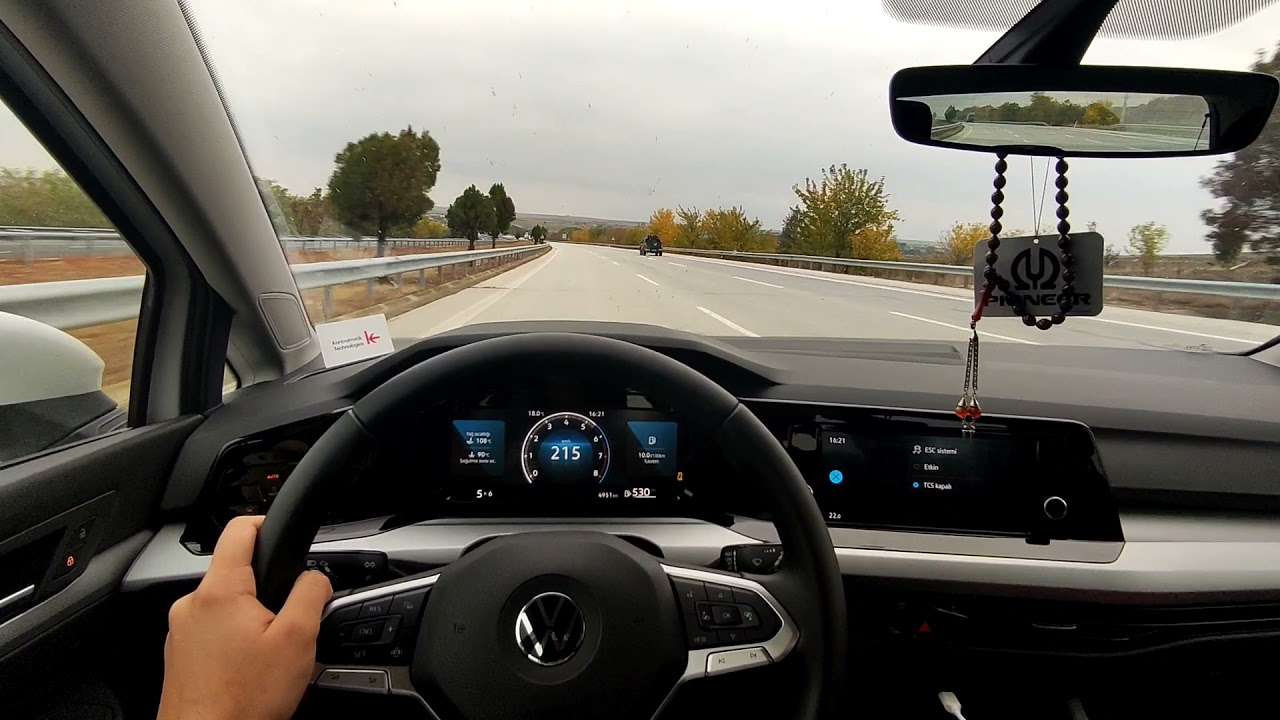 VW Golf 8 1.0TSI Cruising At Top Speed 215 Km/h - YouTube