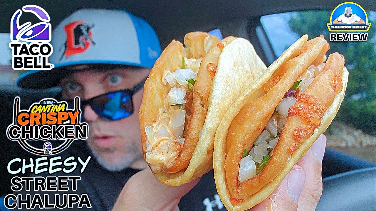 Taco Bell® Cantina Crispy Chicken Cheesy Street Chalupa Review! 🐔🧀🛣️🥙 ...
