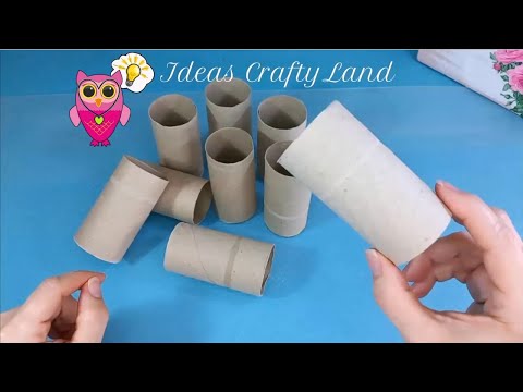 How to Make a Rotating Desk Organizer with Cardboard Tubes DIY - YouTube