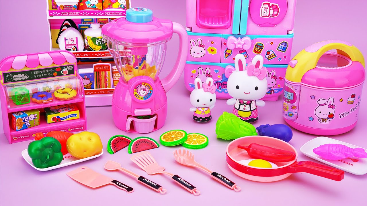 8 Minutes Satisfying with Unboxing Cute Pink Kitchen Cooking Toys ...