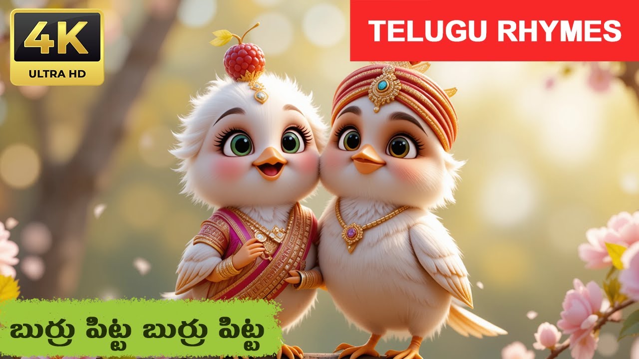 Burru Pitta Burru Pitta Telugu Rhyme for Kids 🎶 🐥 | Telugu Kids Rhyme ...