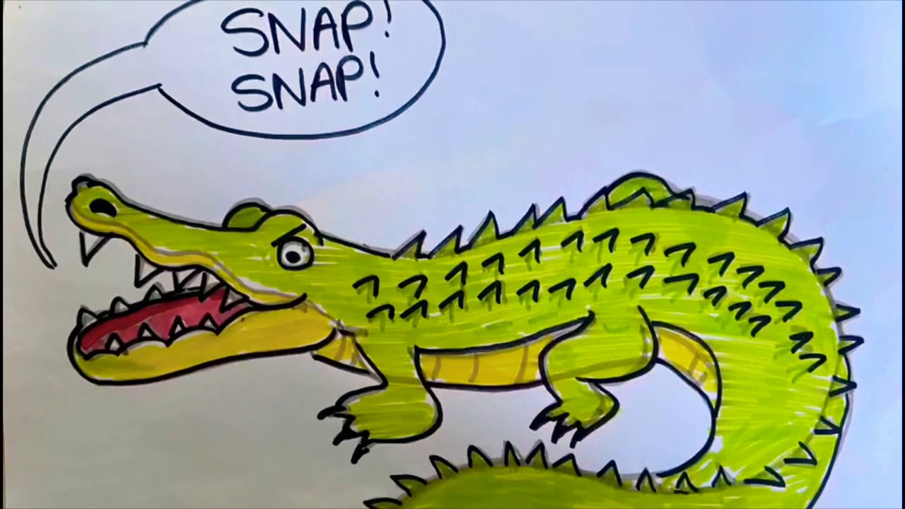 How to draw a crocodile 🐊 snap! Snap! - YouTube