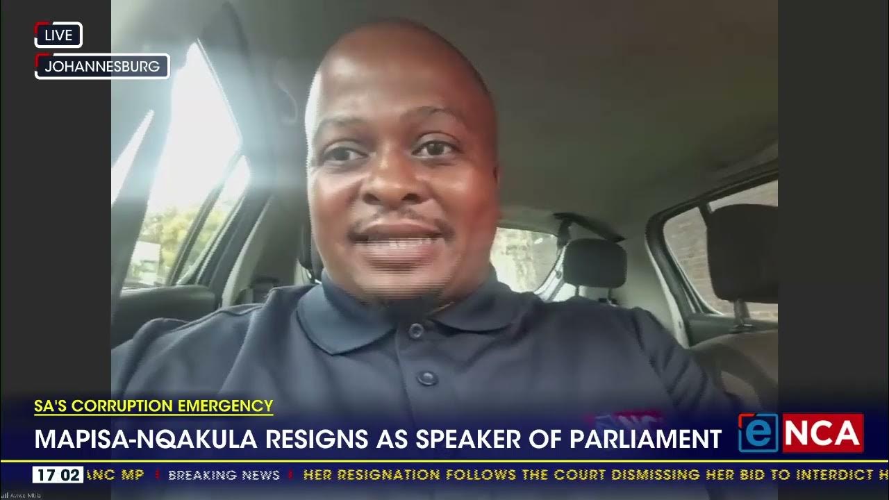 Nosiviwe Mapisa-Nqakula resigns as speaker and member of parliament - YouTube
