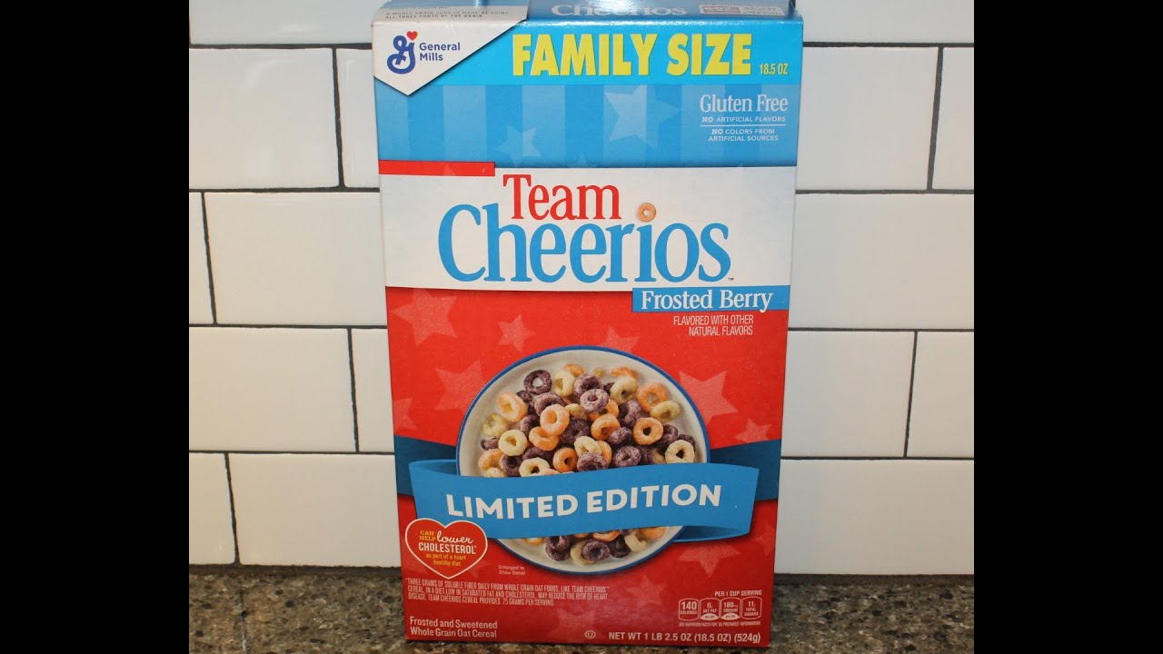 Team Cheerios Frosted Berry Cereal Review - YouTube