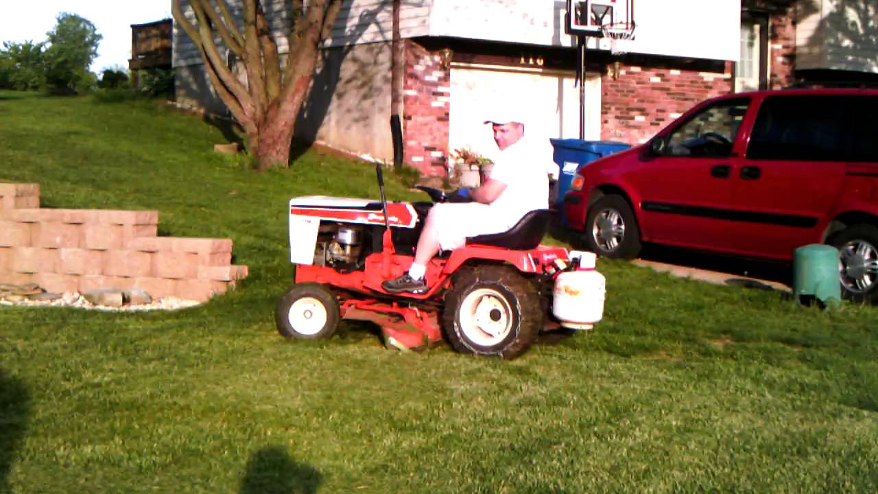 Dan's propane powered lawn mower - YouTube