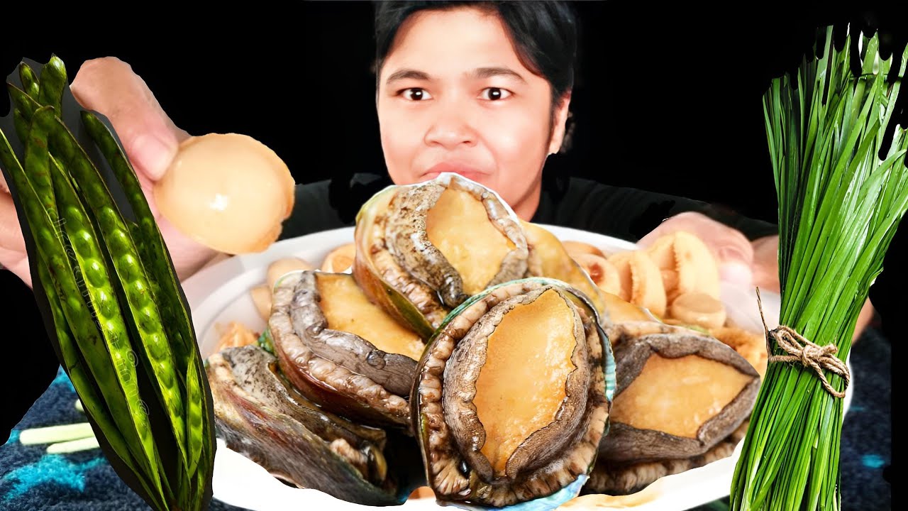 MUKBANG KERANG ABALONE || KERANG MATA TUJU LALAPAN PETAI + KUCAI SAMBAL ...