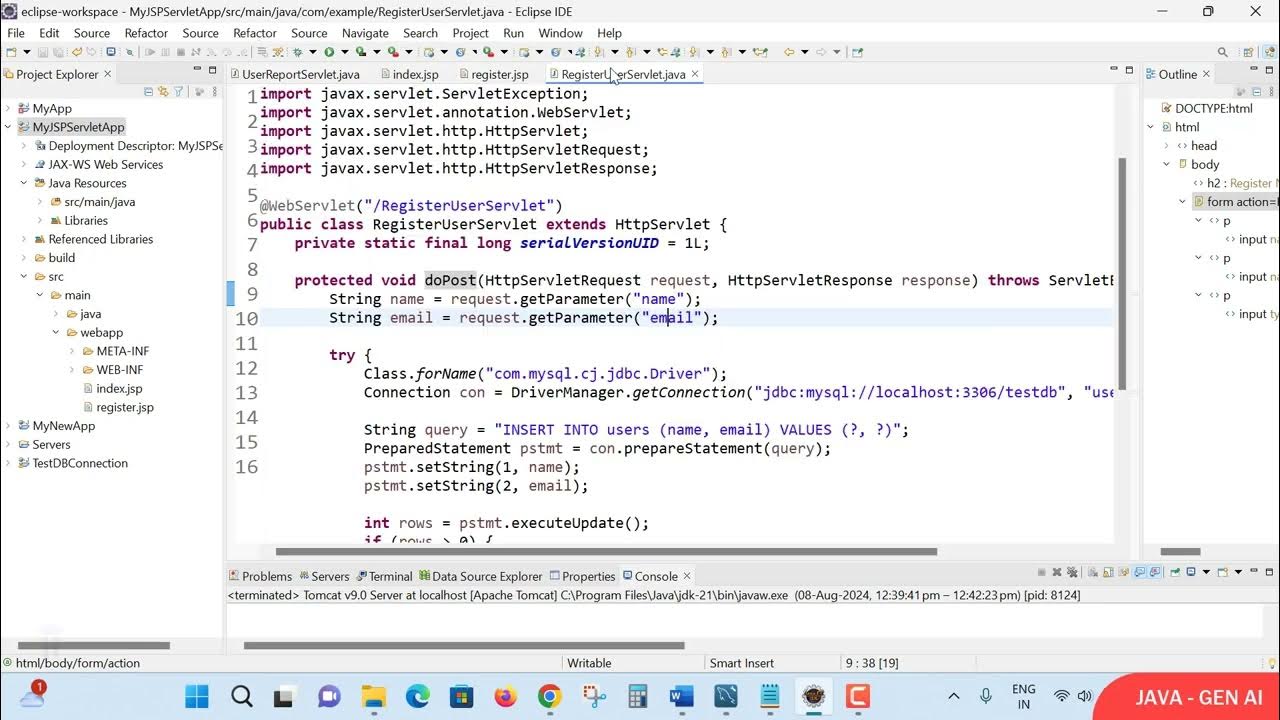 13c Create the Servlet to Handle Form Submission - YouTube