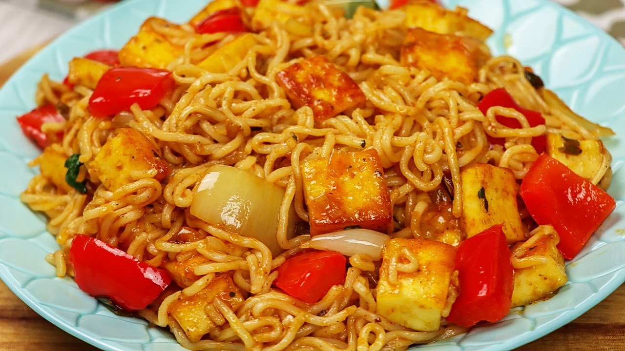 How to make Restaurant Style Masala Maggi Paneer Noodles - Easy Masala ...